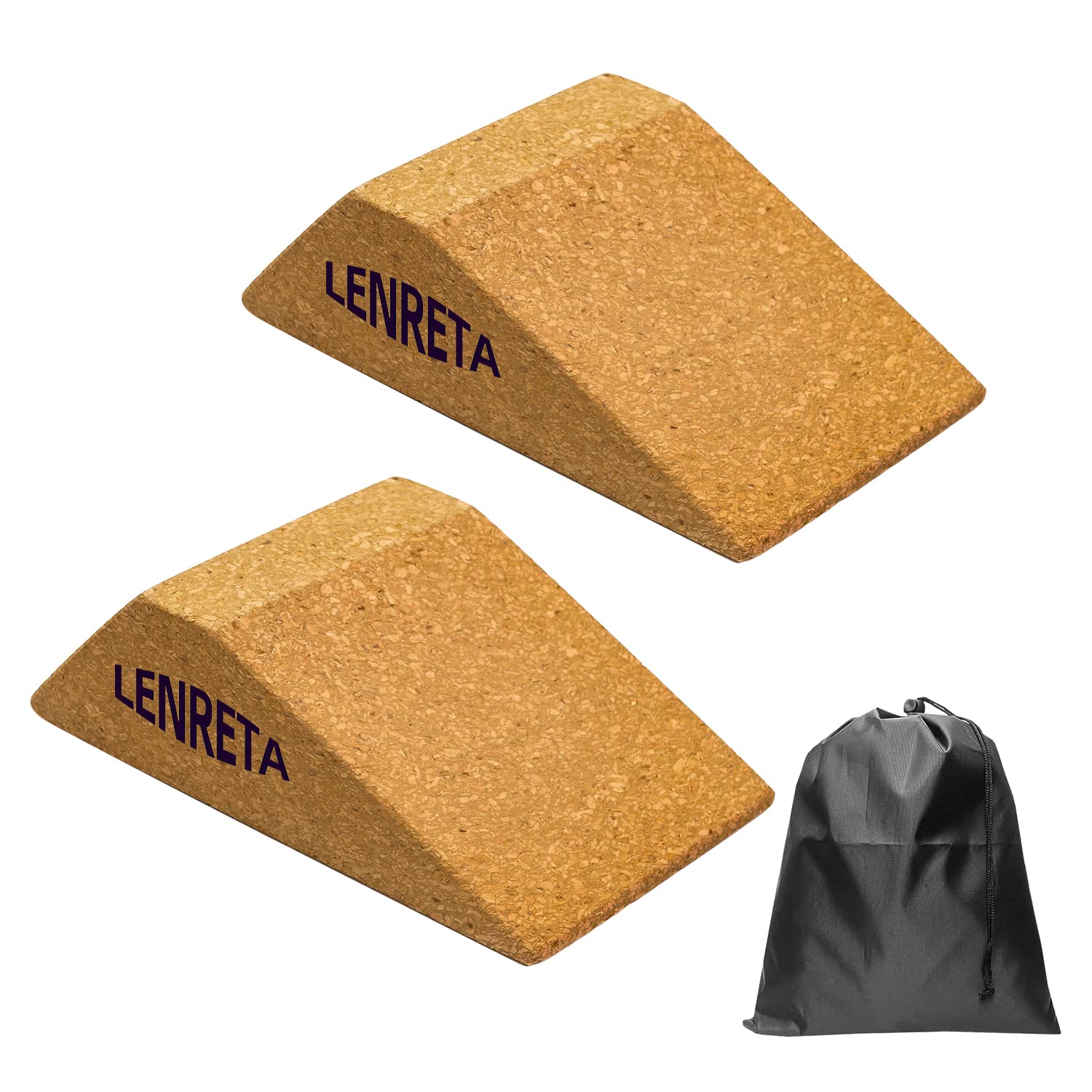 Cork Squat Wedge Block 2 Pack,Non Slip Professional Squat Wedge for Heel Elevated Squats and Calf Raises,Slant Board,Squat Ramp for Squat Weightlifting Yoga, Squat Platform for Spine Joint Protection