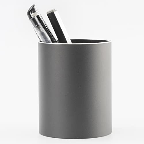 Pen holder, aluminum alloy waterproof pen holder, desktop simple and modern minimalist, multifunctional office supplies for families, kids and schools Grey