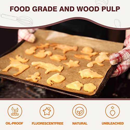 Katbite 15 in x 210 ft Unbleached Parchment Paper Roll for Baking & Slide Cutter for 15 Inches Plastic Food Wrap