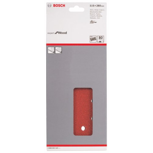 Bosch 2608605343 Wood Clamped 14 holes115x280 G80, 115 x 280 mm