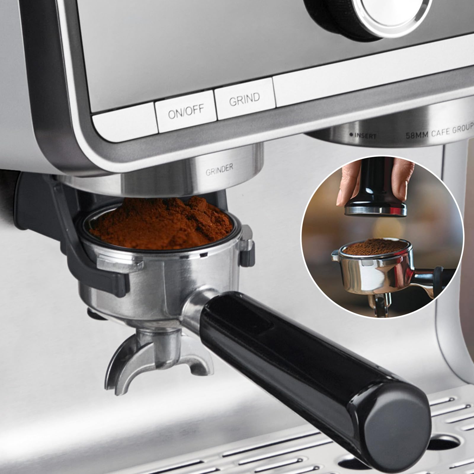 GarveeHome Espresso Machine, 20 Bar Professional Semi Automatic Espresso Maker with Grinder and Milk Frother Steam Wand, for Cappuccinos or Macchiatos
