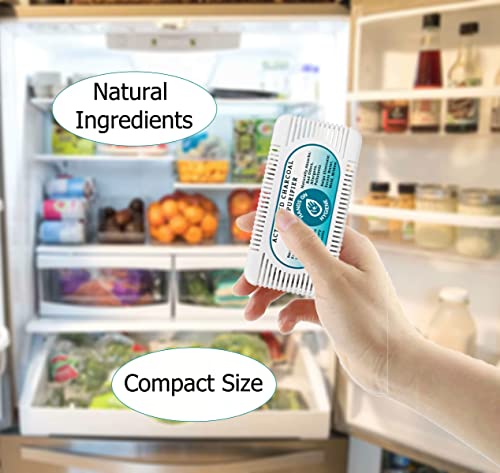HANDS ON HYGIENE Refrigerator Air Purifier - Natural Activated Charcoal - More effective than baking soda - Eliminates odors from refrigerators, freezers, coolers and lunch boxes. (4)