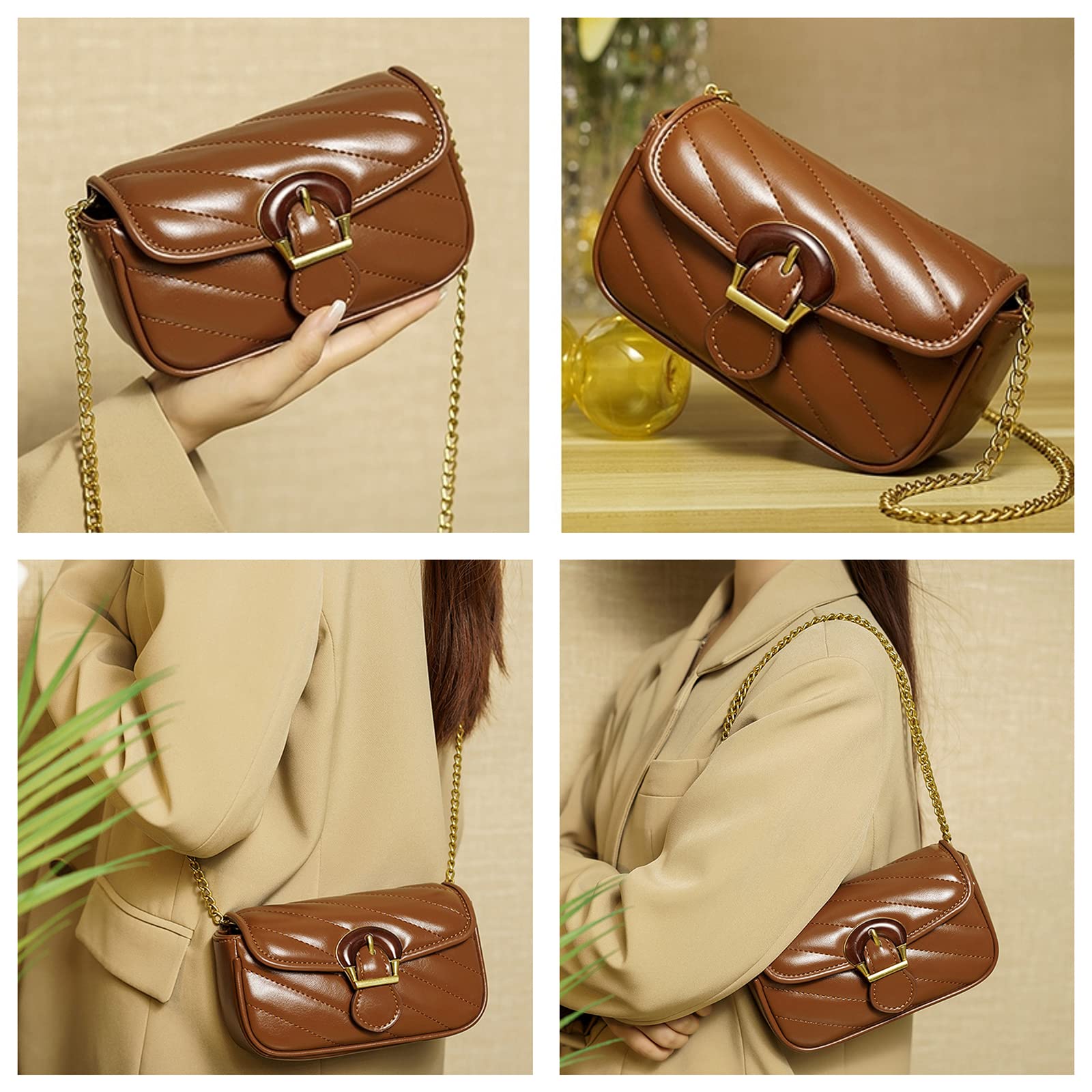 FONETTOS Classic Shoulder Bag, Small Crossbody Purse for Women 90s Retro Mini Clutch Purse Bag