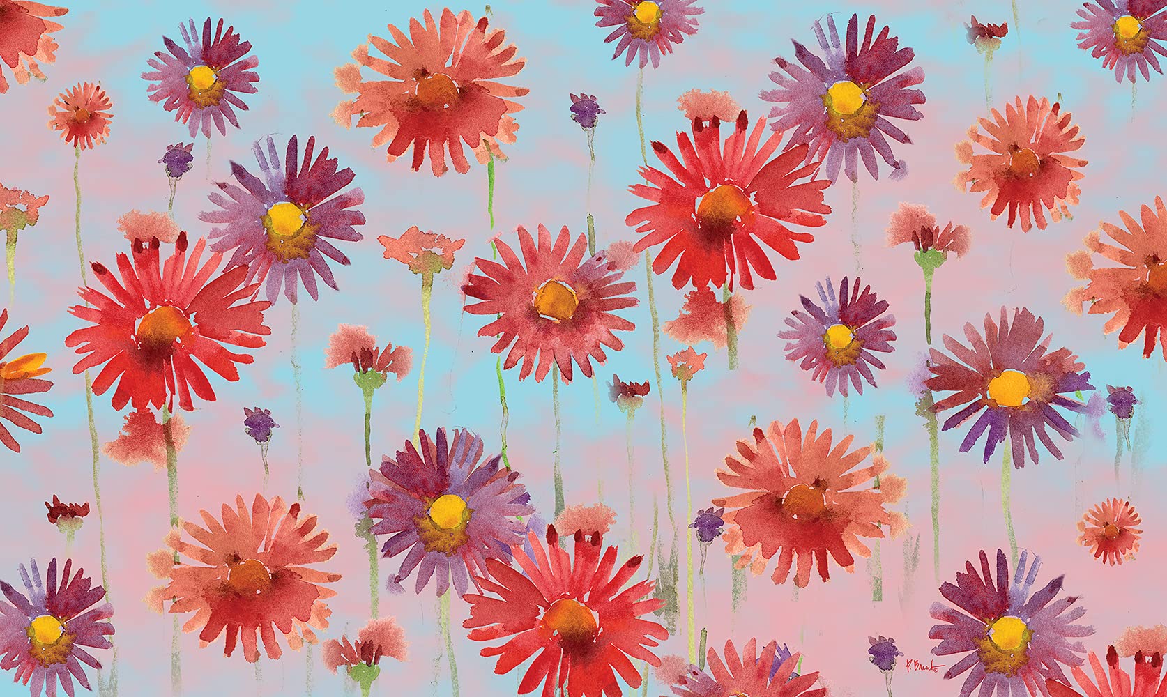 Toland Home Garden 800542 Flower Power Spring Door Mat 18x30 Inch Flower Outdoor Doormat for Entryway Indoor Entrance