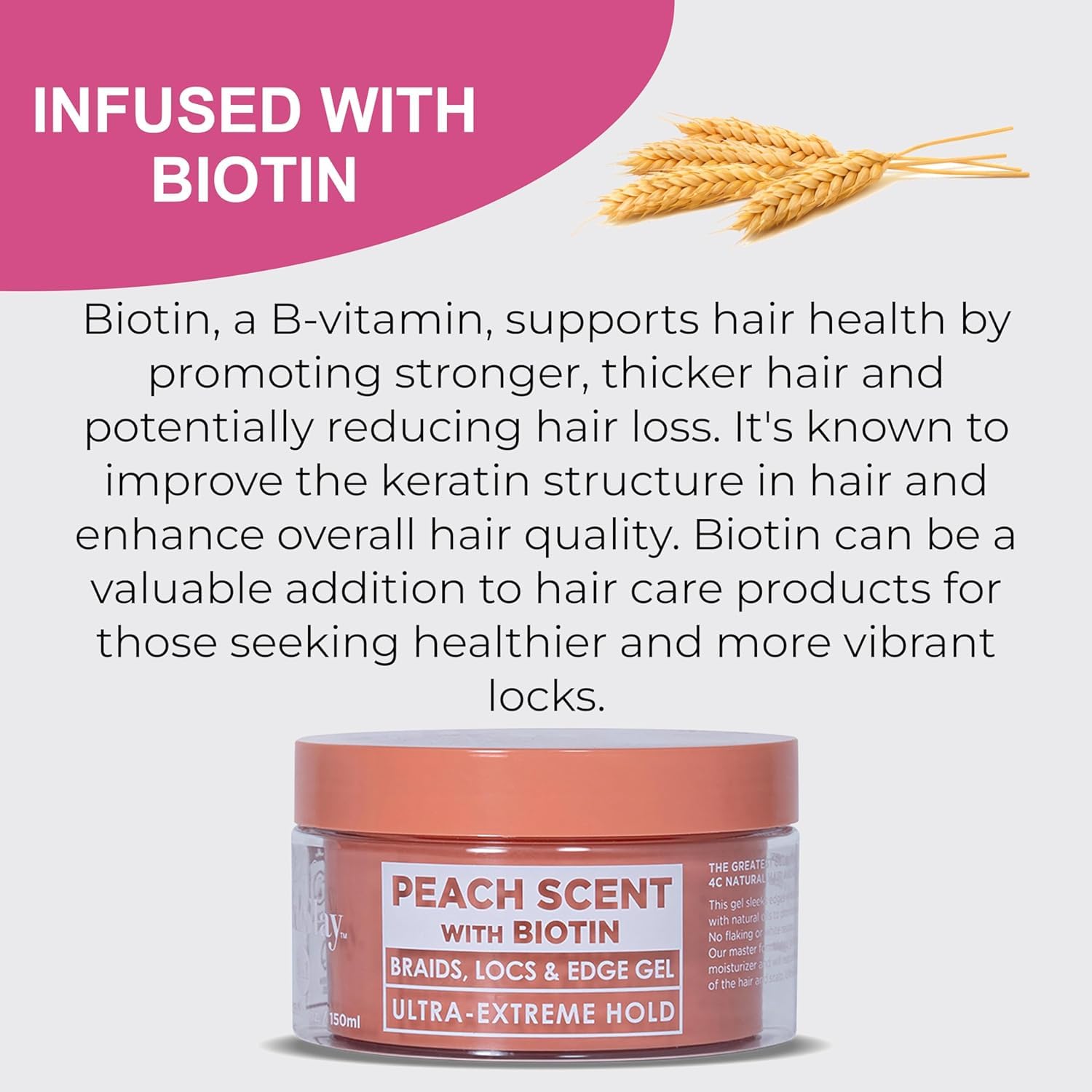 Esha Slick N Slay Braiding Gel - 3-in-1 Ultra Extreme Hold Hydrating & Conditioning Shining Fast Dry Locking Gel for Locs, Twists, Braids, and Edges (PEACH, 17 oz.)