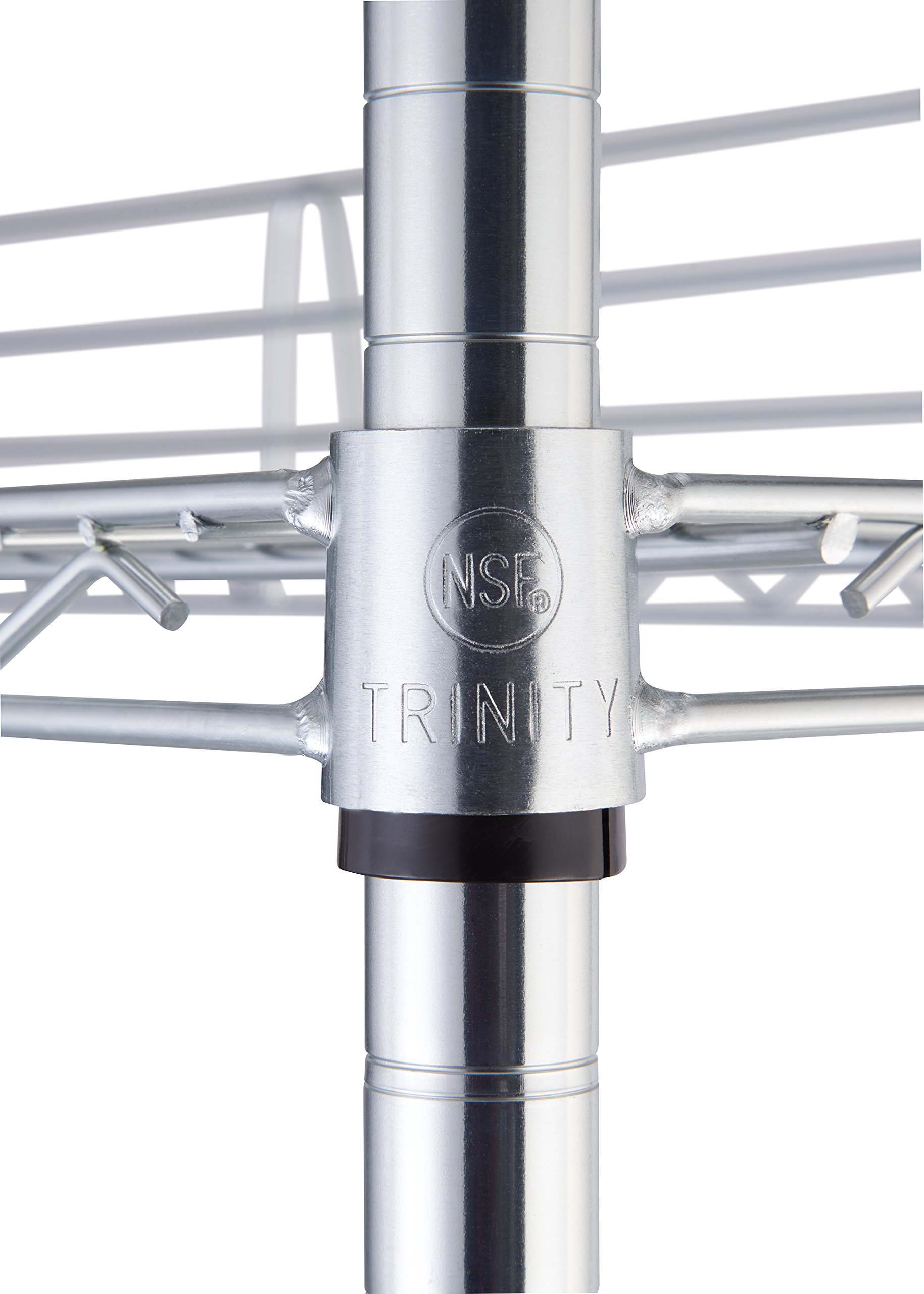 TRINITY EcoStorage Heavy Duty 6-Tier Adjustable Wire Shelving with Wheels and Backstands for Kitchen Organization, Garage Shelving, NSF Certified, 48β W x 18β D x 72-77β H, 800-4800 lb Capacity Chrome