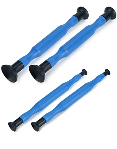 QWORK Valve Hand Lapping Stick, 4 Pack Double Ended Valve Grinding Tool with Suction Cup, Hand Valve Lapper Set 1-1/8, 1-3/8, 5/8, 3/16 Inch