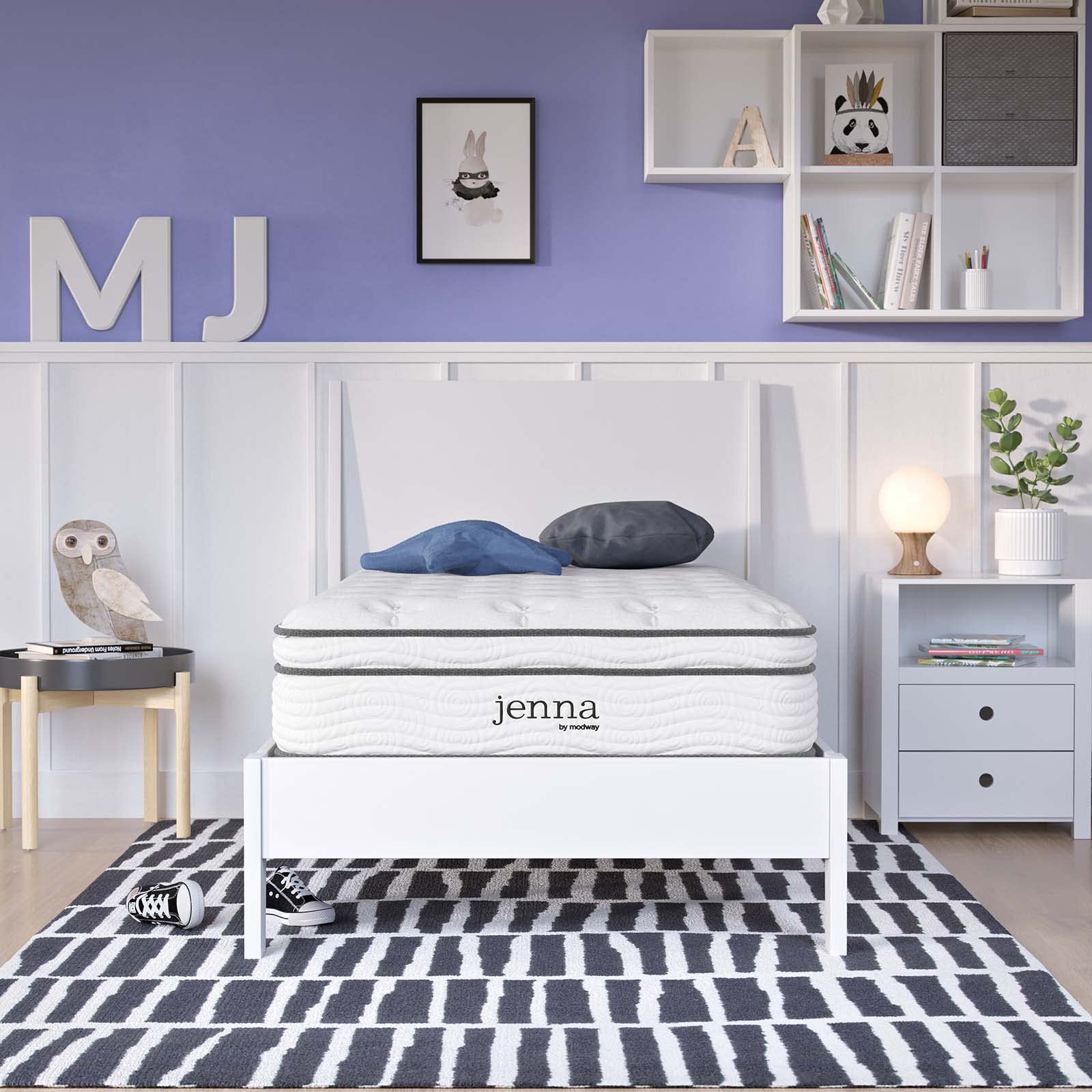 Modway Jenna 10” Innerspring and Memory Foam Twin XL Mattress With Individually Encased Coils, White
