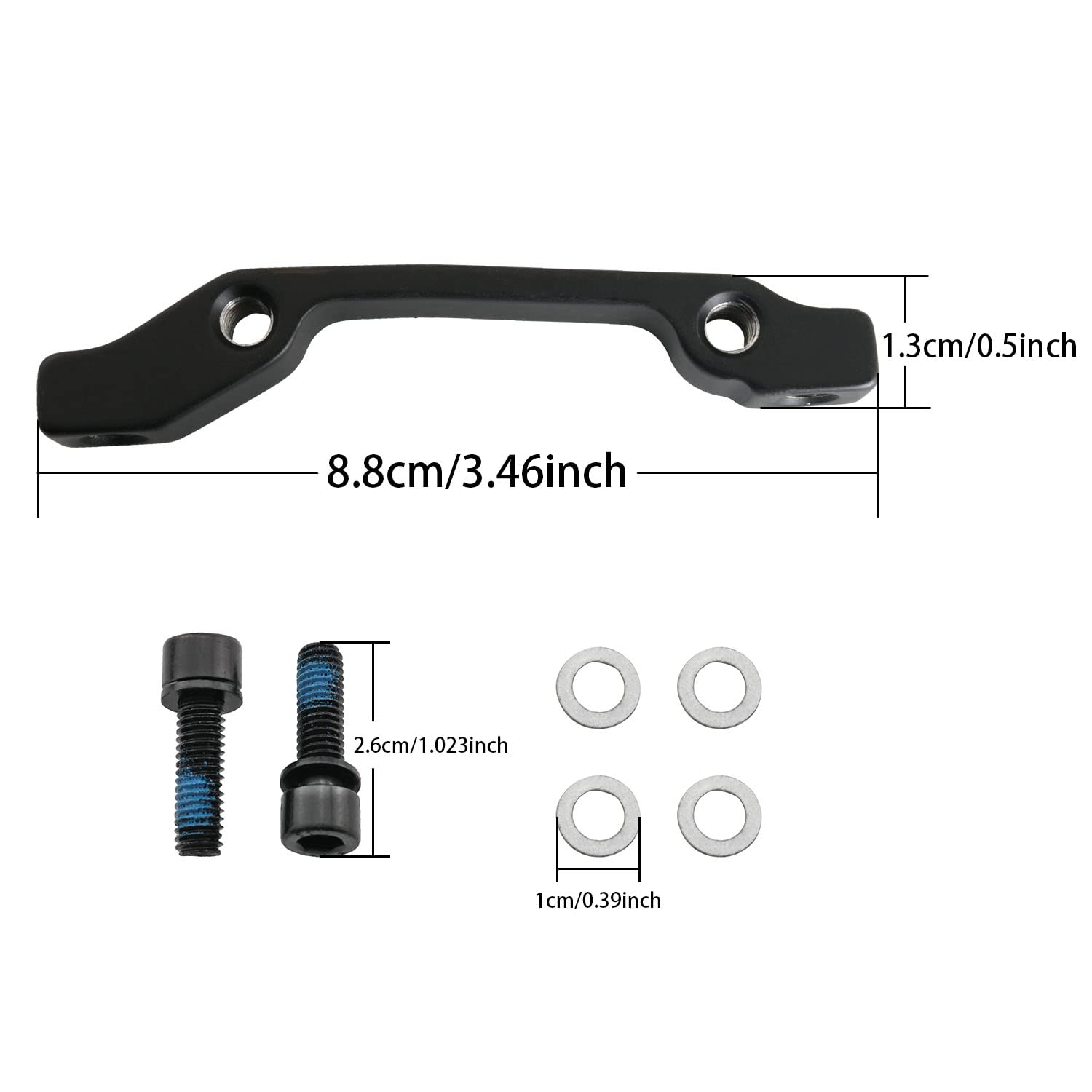 CSNSD MTB Bike Disc Brake Adapter 1Set Front 160mm Rear 140mm Disc Brake Caliper Mount Adapter with Bolts and Washers for MTB Road Bicycle