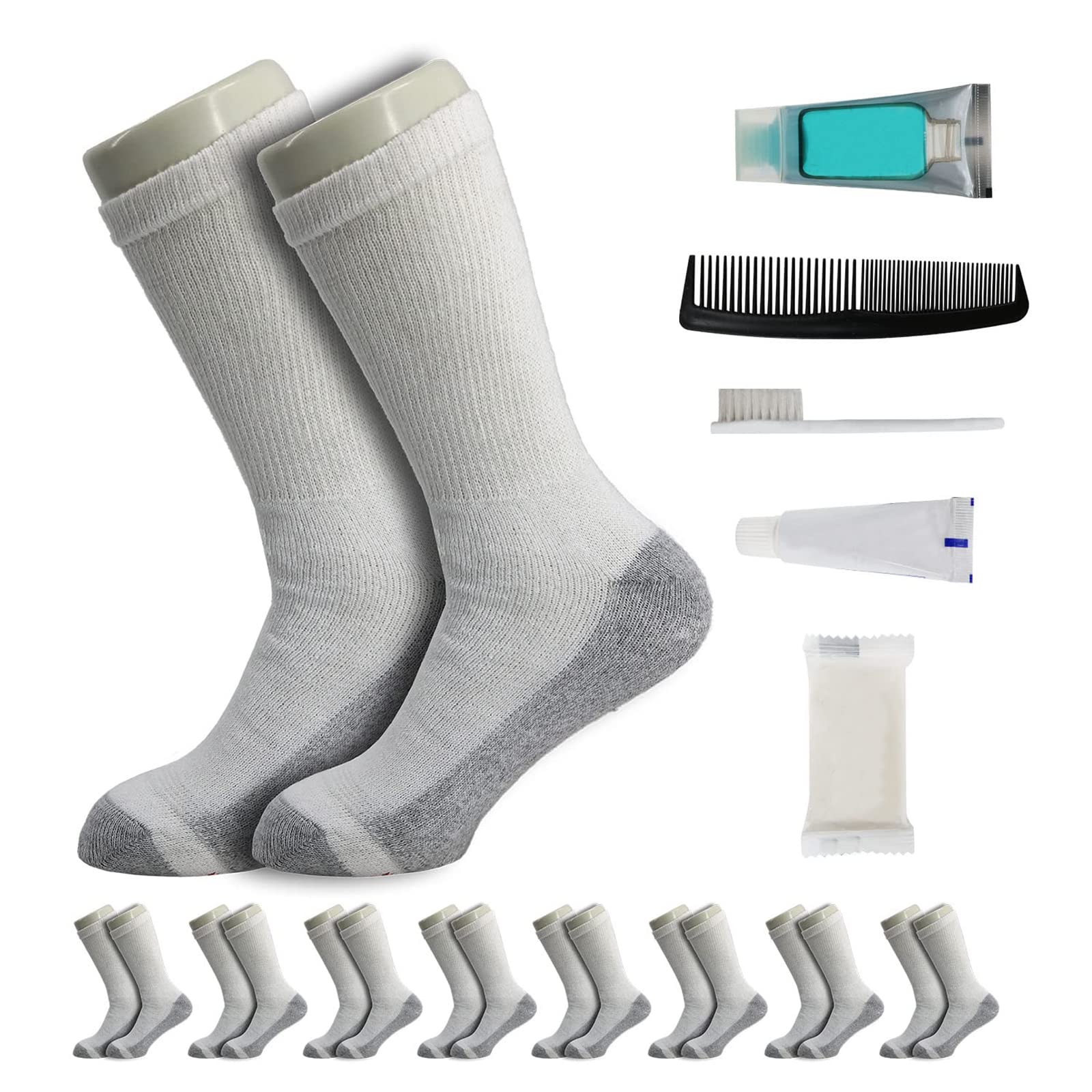 Bulk Homeless Care Package - Wholesale Case of 24 Sock Pairs and 24 Toiletry Kits