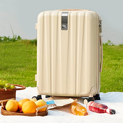Hanke 20/29 Inch 2 Piece Luggage Sets PC Lightweight Hardshell Suitcases with Spinner Wheels & TSA Lock, Extra Large Rolling Travel Luggage, Nestable Storage 2 Piece Set 20/29(Cuba Sand)