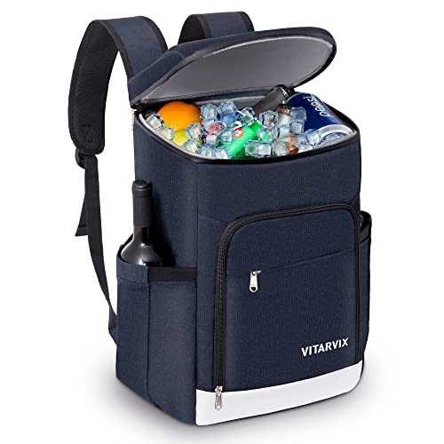 Cooler Backpack 36 Cans, VITARVIX Backpack Coolers Insulated Leak Proof for Hiking, Camping, Picnic, Ice Packs, Waterproof Soft Cooler Bag, Backpack Cooler for Men Women, Blue