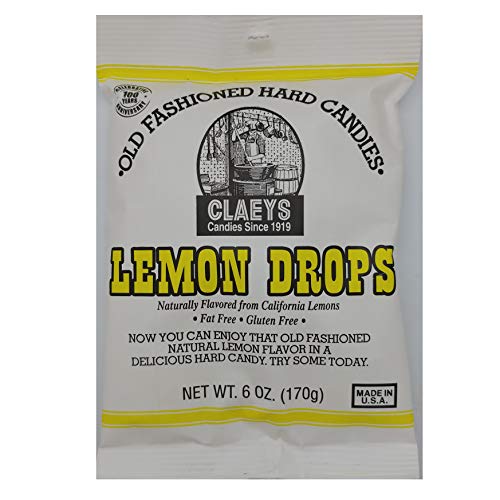 Claeys Old Fashioned Hard Candies Lemon Drops 6 oz Pack of 2