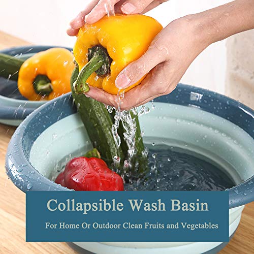 CARTINTS Collapsible Wash Basin Camping Foldable Dish Tub for Kitchen, Camping, RV, Space Saving, Easy to Store, 2Pack