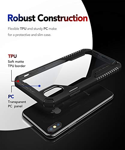 MOBOSI Vanguard Armor Designed for iPhone Xs Max Case, Rugged Cell Phone Cases, Heavy Duty Military Grade Shockproof Drop Protection Cover for iPhone 10xs Max 2018 6.5 Inch (Matte Black)