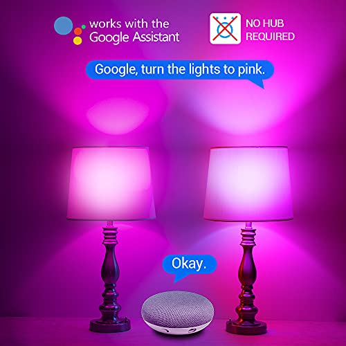 CT CAPETRONIX Smart WiFi LED Light Bulbs, Work with Alexa Echo Dot, Google Home(No Hub Required), RGBW Color Changing Light Bulbs, A19 E26, 8W 800Lumens, Equivalent 60W, Dimmable, 2.4Ghz only, 3 Pack