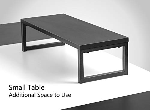 CubiCubi Computer Desk 55" with Splice Board Study Writing Table for Home Office, Modern Simple Style PC Desk, Black Metal Frame, White and Black