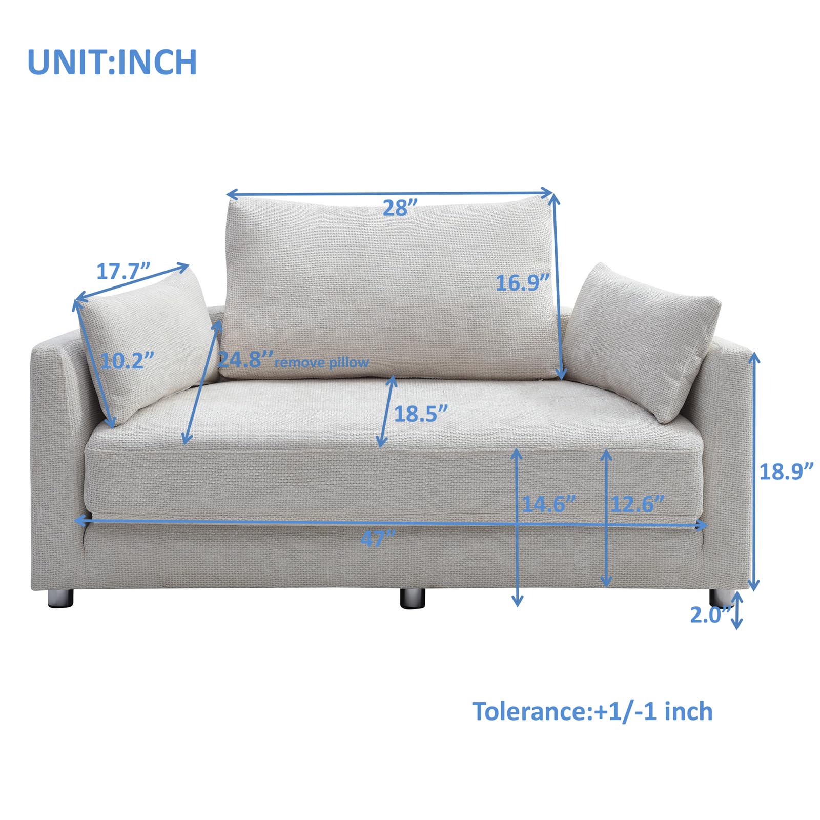 EXZLFA Oversized Round Foldable Sofa Sleeper Chair Bed, Fold Out Lazy Floor Recliner Convertible Two Layer Upholstered Wide Seat Couch with 3 Pillows for Living Room Bedroom Guest Room (Beige)
