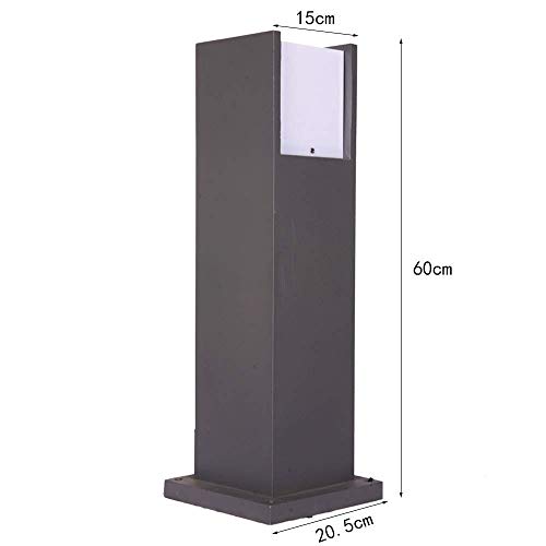 ZMY Outdoor Modern Simple Pillar Light Waterproof Aluminum Metal Post Lighting Acrylic Garden Loft Gate Column Lantern Courtyard Home Villa Decorative Pathway Fixture E27 Edison