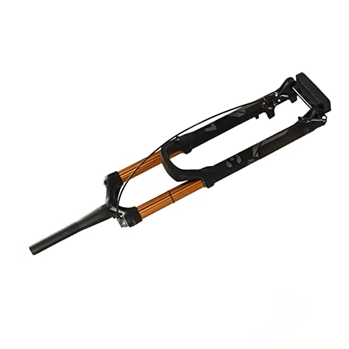 DAUERHAFT Mountain Bike Front Fork, Good Locking Control Aluminum Alloy Bike Suspension Fork 27.5in 175mm Sturdy Stiffness Gold Tapered Steerer for Maintain