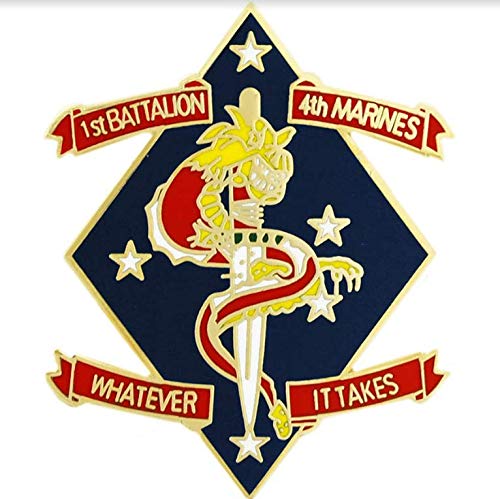 Officially Licensed United States Marine Corps 1st Battalion 4th Marine Division 1.125" Lapel Pin