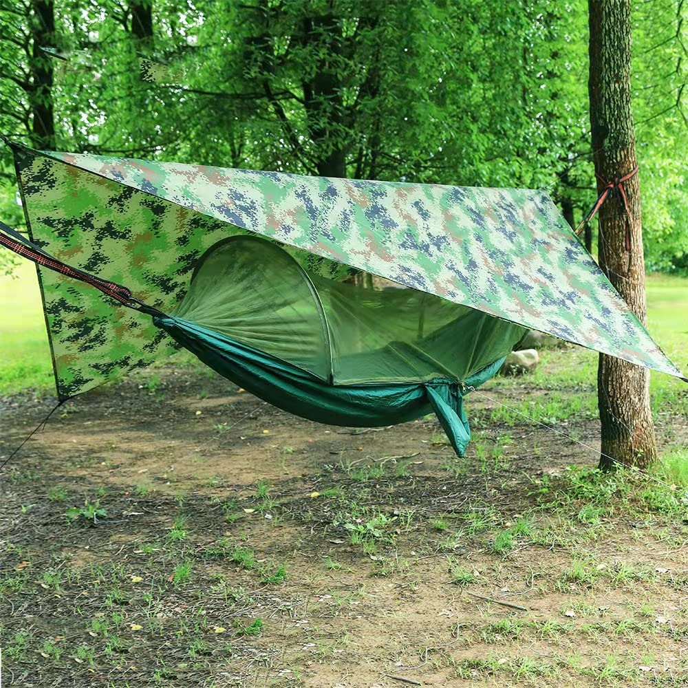 Camping Hammock with Mosquito Net and Rain Fly - Travel Hammock Bug Net - Hammock Tent for Outdoor Hiking Backpacking Travel Camping Accessories and Camping Gear…
