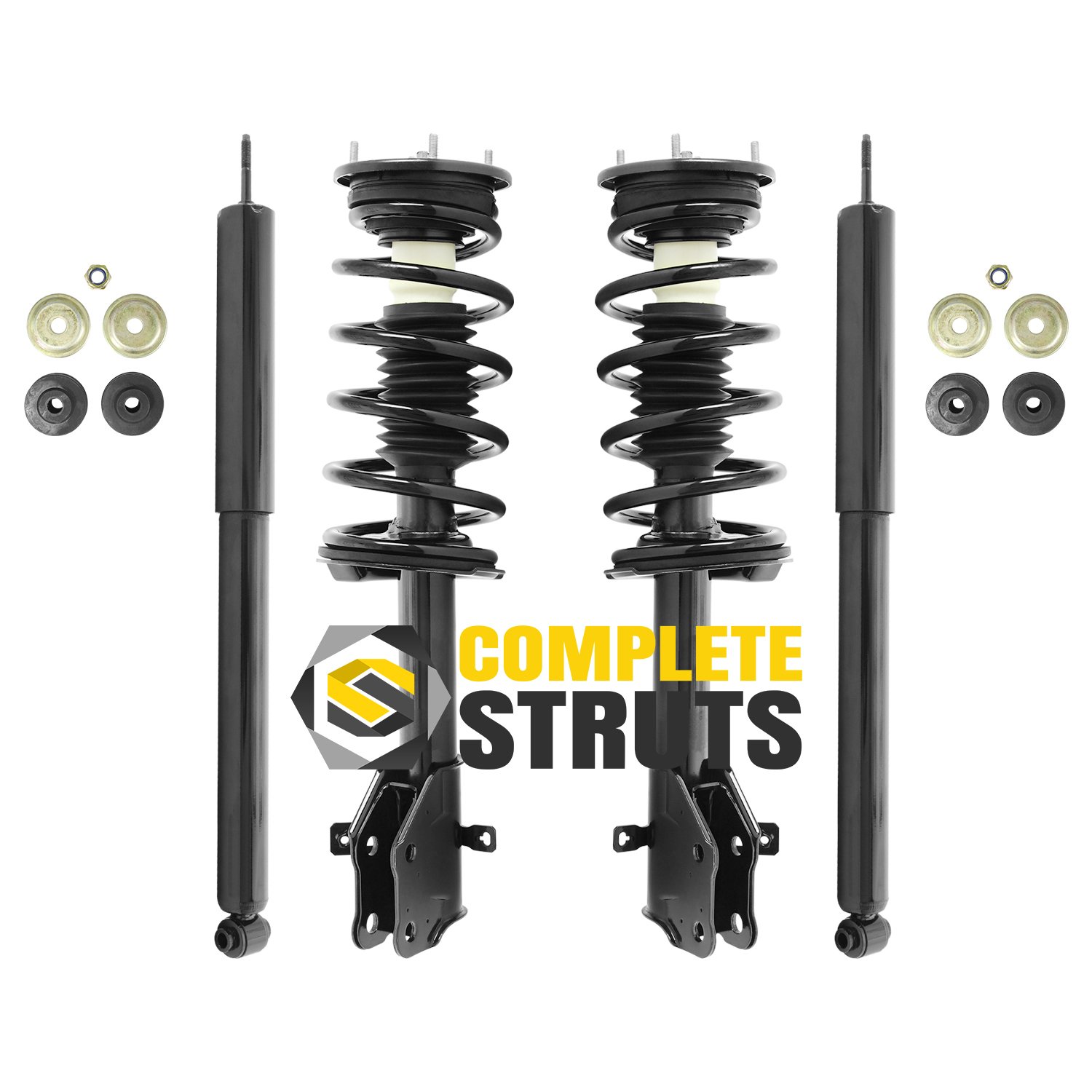 COMPLETESTRUTS - Front Complete Strut Assemblies with Coil Springs and Rear Shock Absorbers Replacement for 2007-2010 Ford Edge - Set of 4