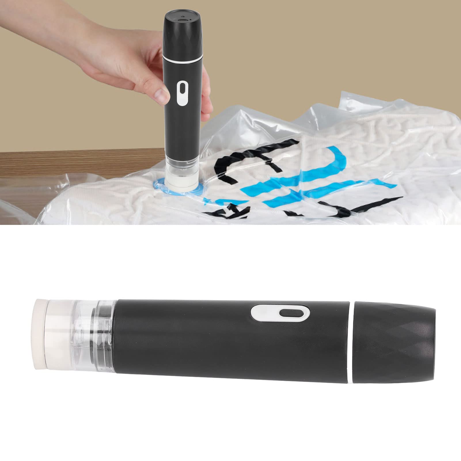Electric Air Pump Vacuum Seal Pump Handheld Vacuum Food Sealer Automatic Food Vacuum Pump Cordless Sealing Machine Tool for Food Storage (Black)