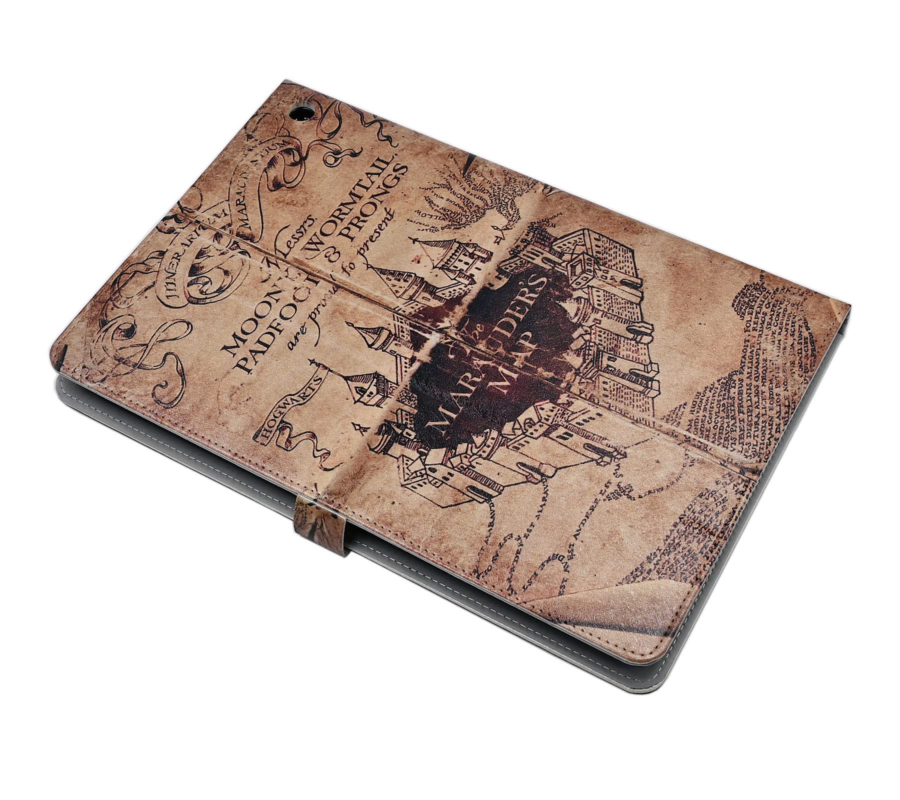 Case for Amazon Kindle Fire HD 8 & 8 Plus Tablet (12th/10th Generation, 2022/2020 Release), PU Leather Folding Stand Shell Shockproof Soft TPU Cover, Marauder's Map Vintage