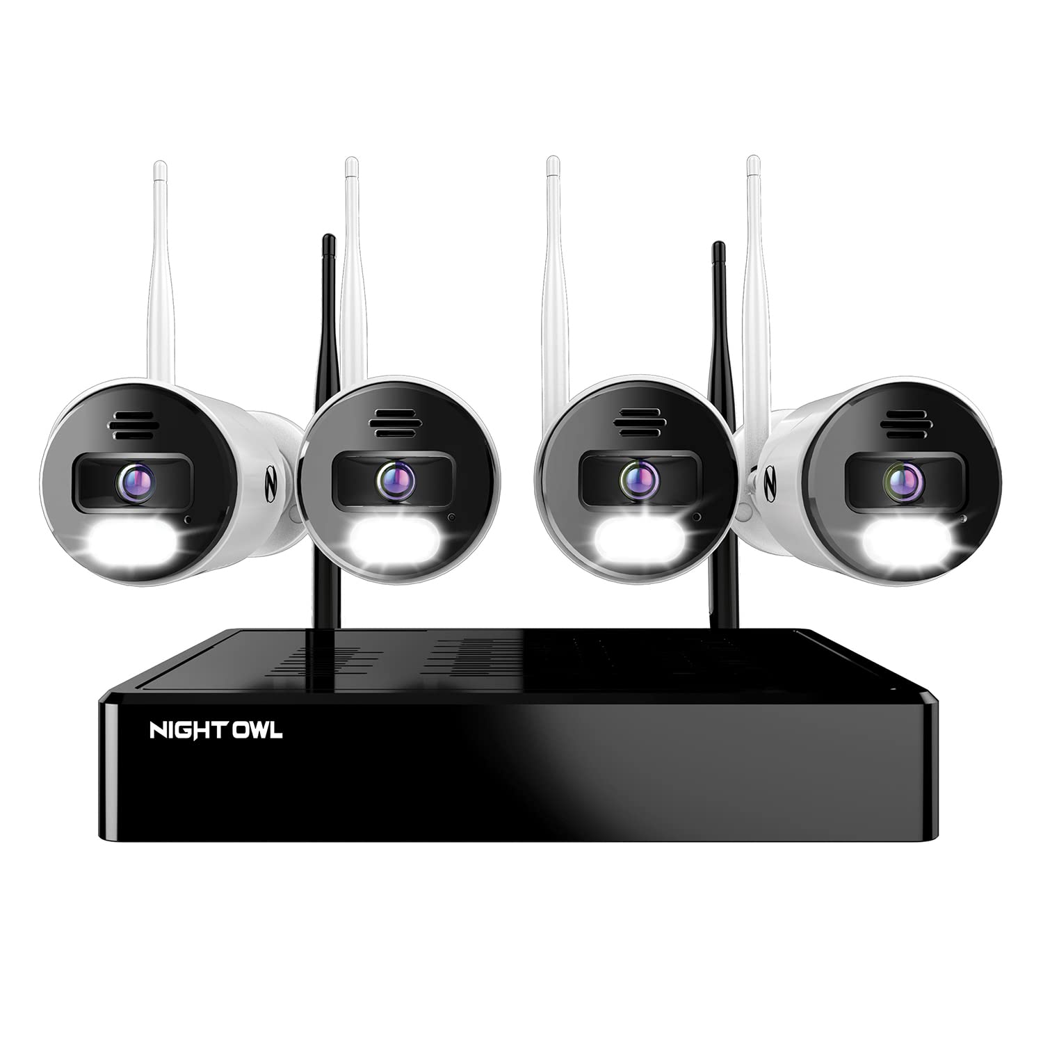 Night Owl Sp, Llc Night Owl 10 Channel Bluetooth Video Home Security Camera System with (4) Wi-Fi IP 4K HD Indoor/Outdoor Spotlight Cameras 2-Way Audio and 1TB Hard Drive, BTWN8-4L1