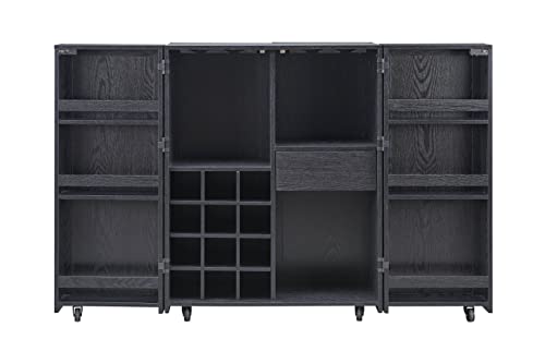 Home Source Jill Zarin Folding Wine Cabinet Black
