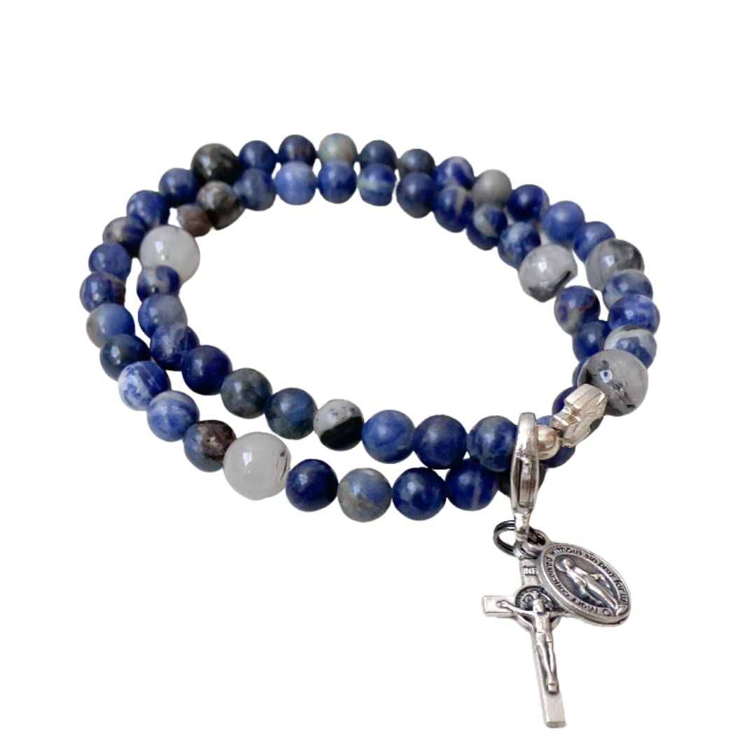 Chews Life Calcutta Stretch & Wrap Gemstone Rosary Bracelet - Medium