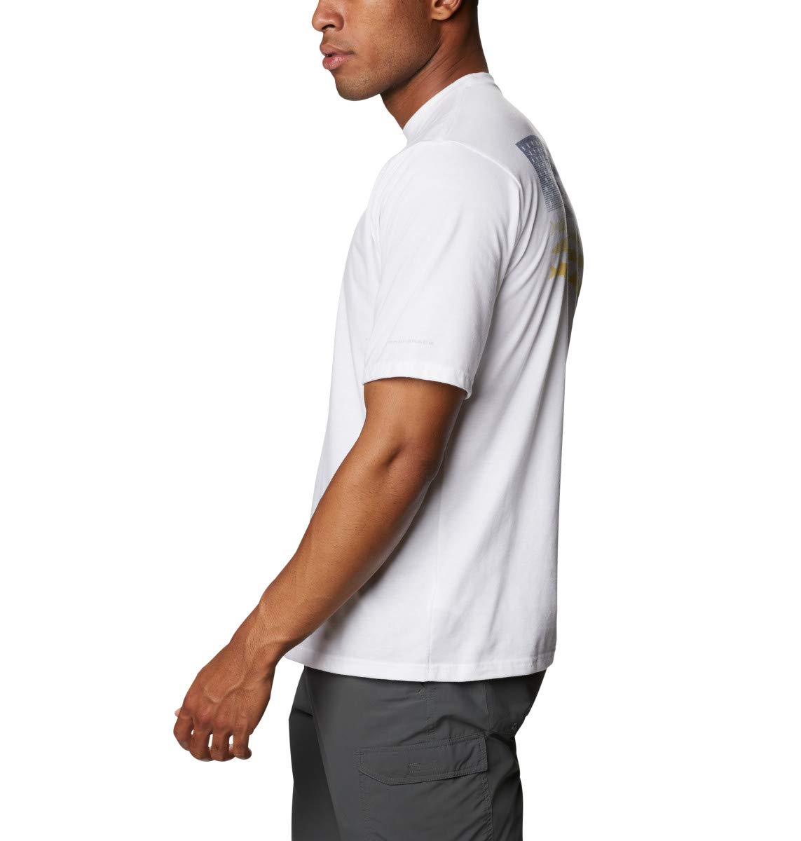 Columbia Men's PFG Fish Flag Graphic Short Sleeve, Black/Graphite/City Grey, Small