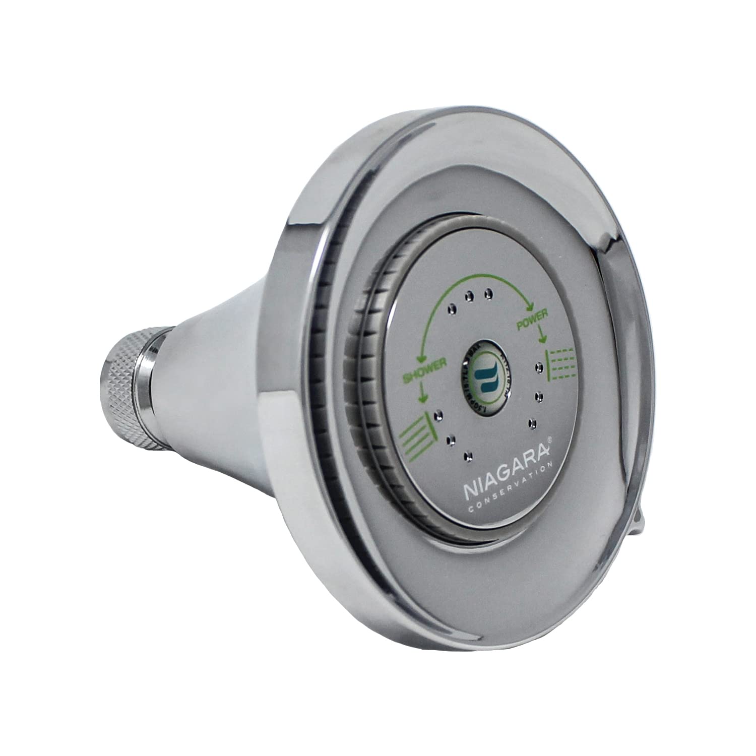 Niagara Conservation N3915CH Earth Luxe 3-Spray with 1.5 GPM 3.35-in. Wall Mount Adjustable Fixed Shower Head in Chrome, 1-Pack | Bathroom Shower Head Sprayer with Pressure Compensation