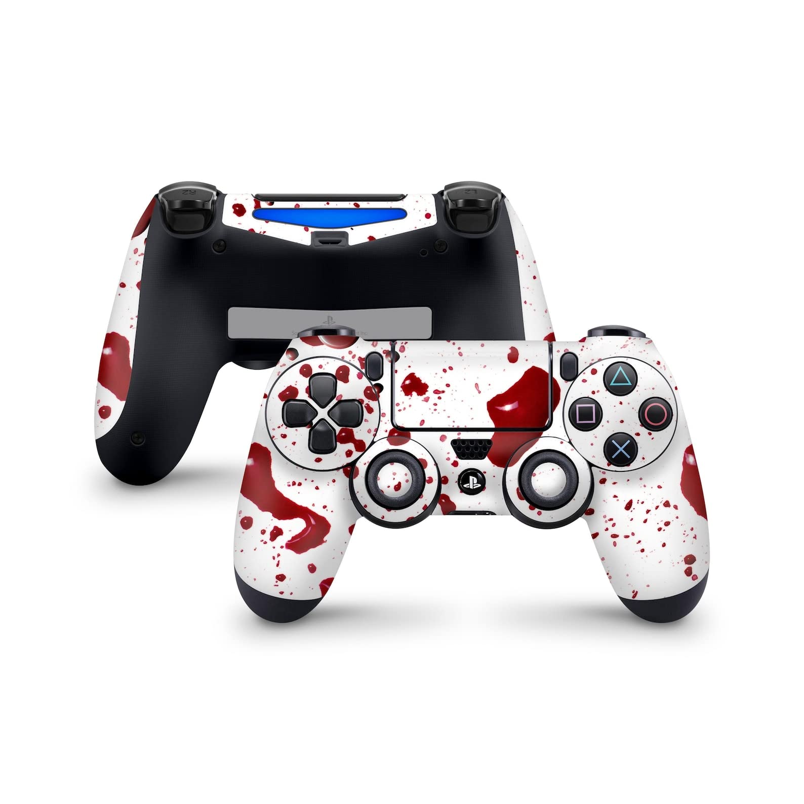 ZOOMHITSKINS Compatible with PS4 Controller Skin, Blood Bleeding Descent Mystery Horror Spot, Durable, 3M Vinyl, Made in The USA