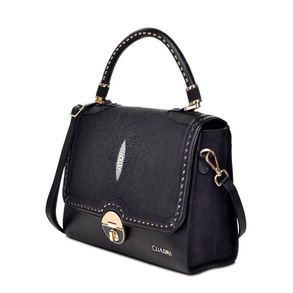Cuadra Women's Bag in Genuine Stingray Leather Black