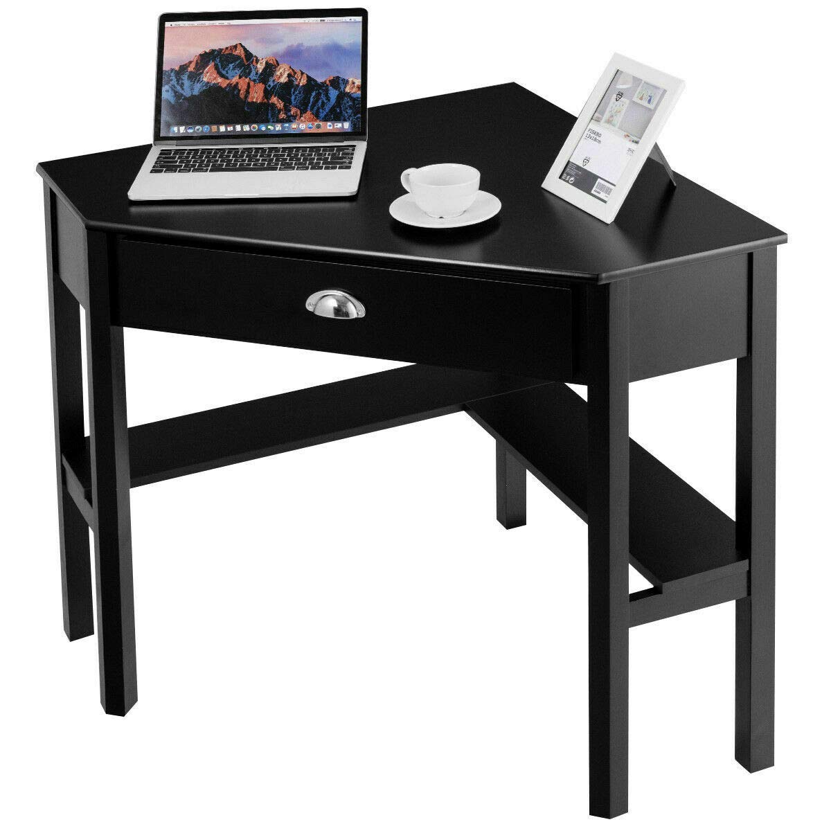 Corner Computer Desk Laptop Writing Table Wood Workstation Home Office Furniture