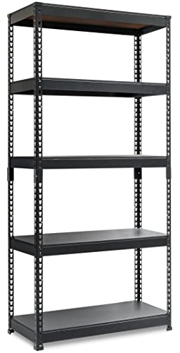 HOMEDANT 5 Tier Laminated Metal Shelving Unit Adjustable Garage Storage Utility Rack Heavy Duty Shelves Organization Multipurpose Shelf Warehouse Basement Shed Pantry 31.9" W x 16.2" D x 71.3" H 1Pack