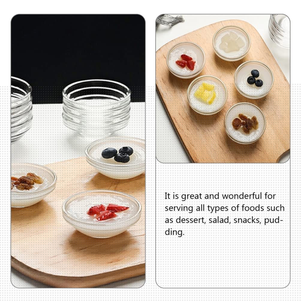 DOITOOL Stackable Clear Bowl Set of 10 Glass Bowls, Mini Prep Bowls Stackable Glass Serving Bowls for Kitchen Prep, Dessert, Dips, Salad, Candy Dishes, 2.4 x 1.1 Inch Small Glass Bowls