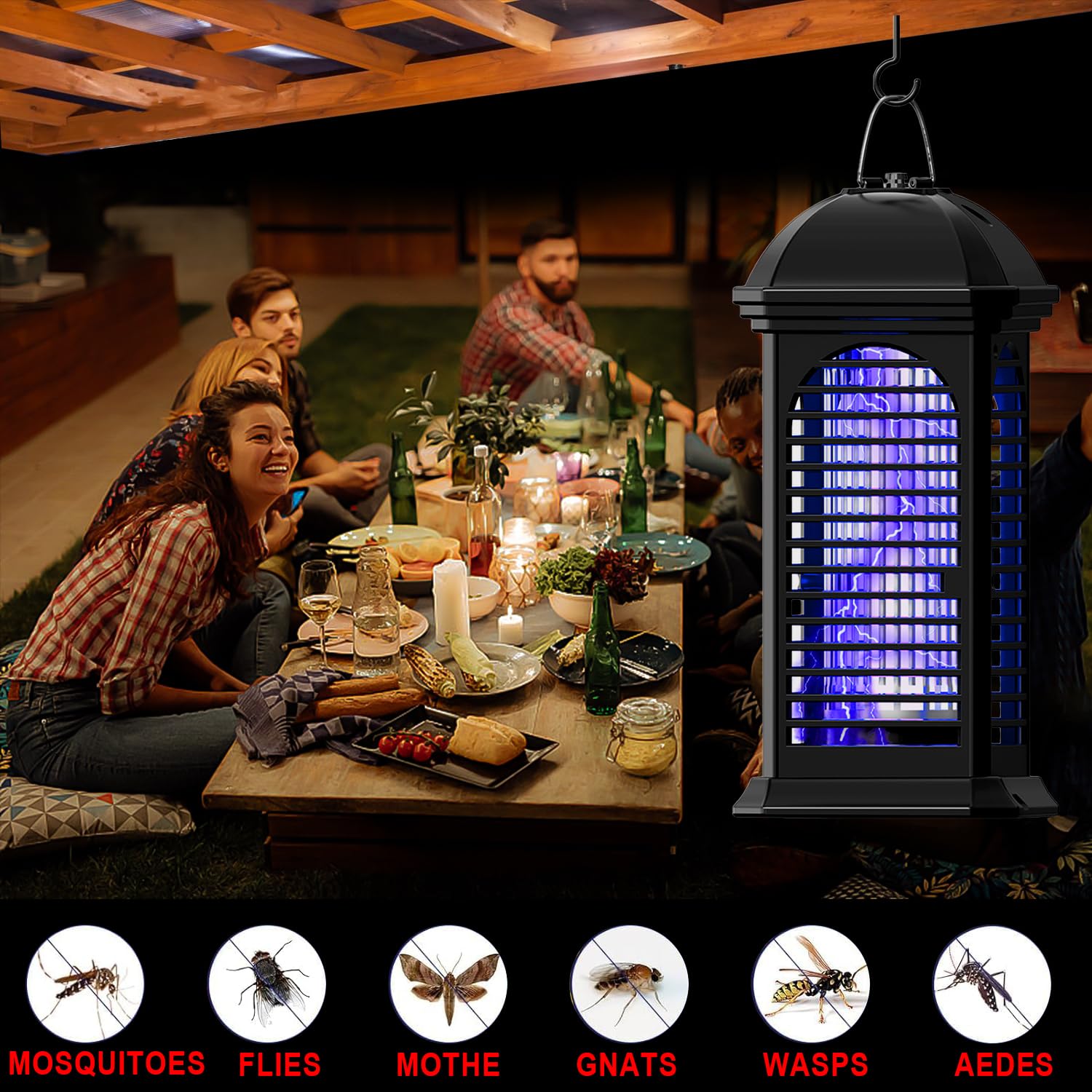 Electric Bug Zapper Indoor/Outdoor Fly Zappers Mosquito Killer 90-130V 11W Fly Traps,Insect Killer for Home Garden Backyard Patio