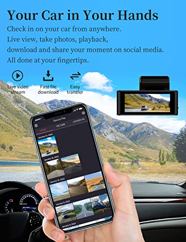 HawkEvo 4K/2.5K Dash cam Front and Rear, 3.2'' in Display with GSP, WiFi, G-Sensor, Super Night Vision, Loop Recording, 24H Parking Mode, Wide Angle Dash Camera for Cars/Trucks, Supports 256GB Max
