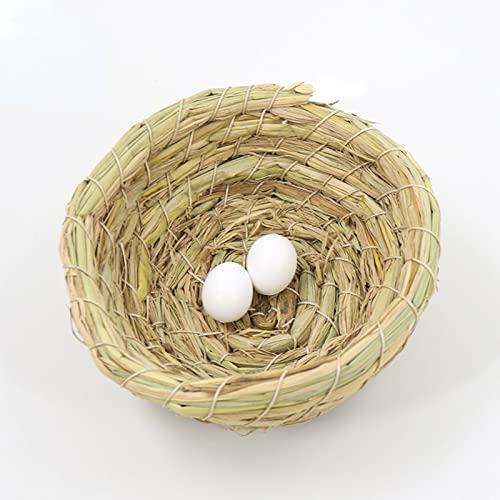 Yu’s north Bird Breeding Nest Bed for Parakeet Cockatiel Canary Lovebird and Small Parrot Cage Hatching Nesting Box (Straw)