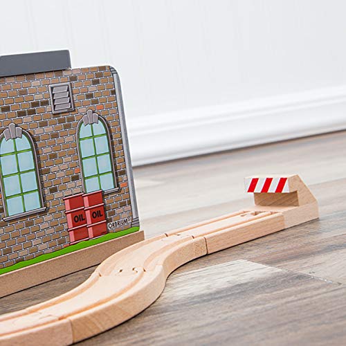 Orbrium Toys Track End Bumper Buffer Stop Set Wooden Railway Fits Thomas Brio Chuggington Melissa Doug Imaginarium (8-Pieces)