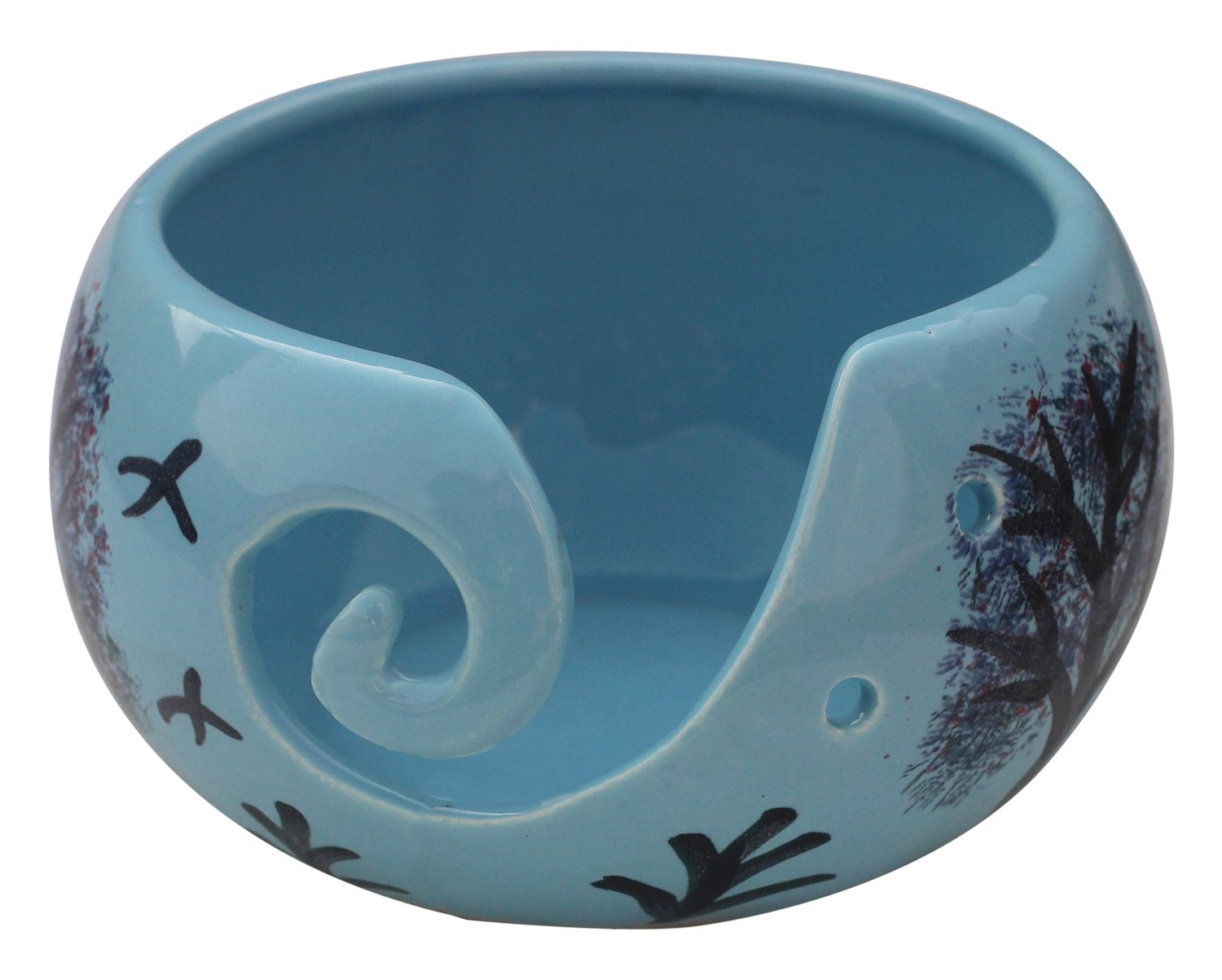 for Mom: 7-Inch Ceramic Yarn Bowl for Crocheting β Tangle-Free Knitting with Smooth Spiral Outlet by Abhandicrafts