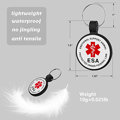 QR Dog Tag, ESA Dog ID Tag, Emotion Service Animal Tag, Quiet Dog Tag, Silent Silicone Dog Tag, Modified Pet Online Profile, Lightweight Durable Cat Tag, Personalized Custom Dog Tag (ESA, White)