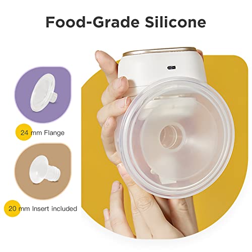 Phanpy E-Joy S2 Wearable Hands Free Portable Breast Pump, 3 Modes 8 Levels High Performance LED Touch Screen Low Noise, 7oz Capacity 20&24 mm(2 Counts)