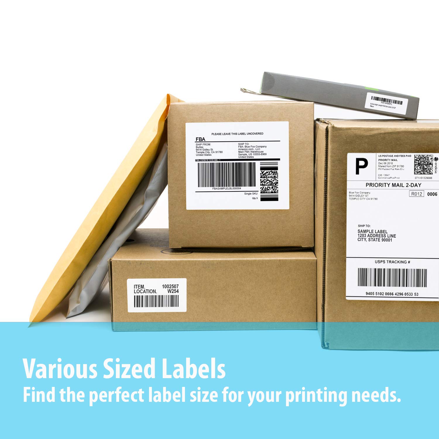 Buhbo 30-UP FBA Product Sticker Labels 1" x 2-5/8" Address Labels for Laser & Ink Jet Printers (100 Sheets, 3,000 Labels)