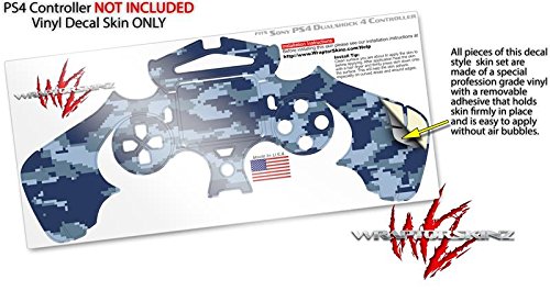 WraptorSkinz Skin Compatible with Sony PS4 Dualshock Controller PlayStation 4 Original Slim and Pro WraptorCamo Digital Camo Navy (Controller NOT Included)