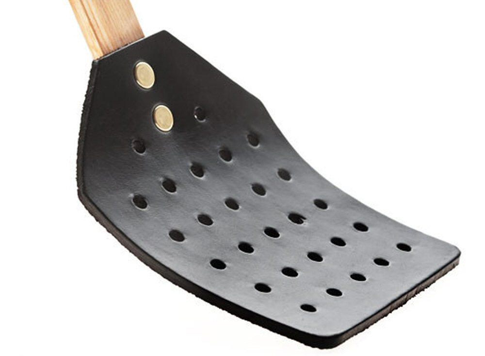 Heavy Duty Leather Fly Swatters Indoor/Outdoor – Pest Control Heavy Duty Fly swatters Made in USA by Amish Leather Craftsman Kills Bugs and Insects… (BLK)