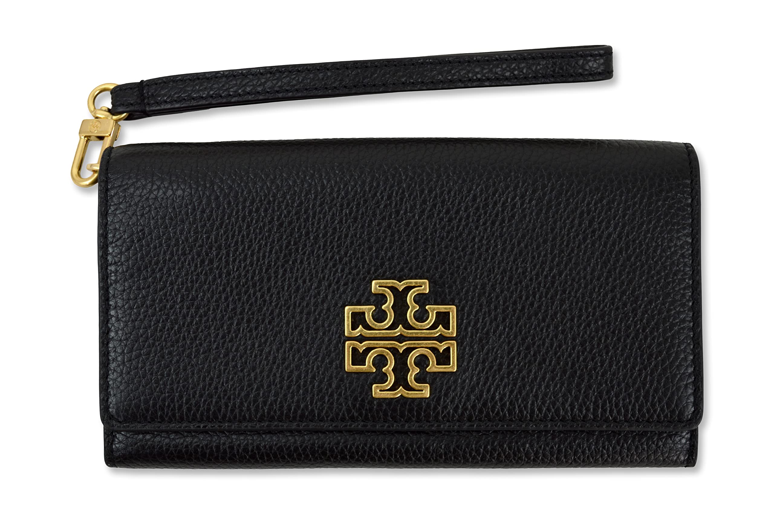 Tory Burch 785656 Black With Gold Hardware Britten Smartphone Women's Leather Wallet